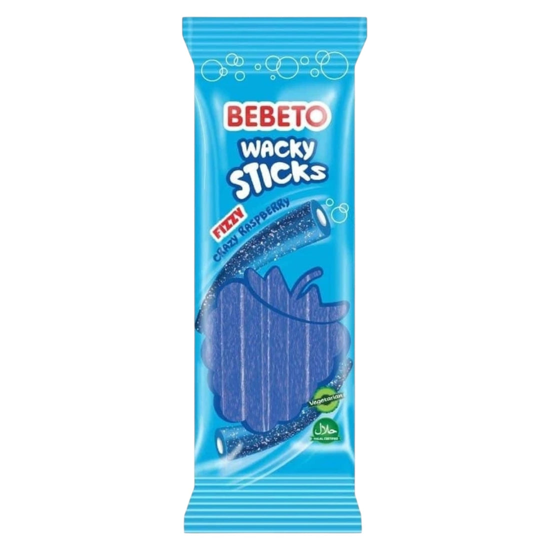 Bebeto Wacky Sticks Fizzy Raspberry Sweets (160g)