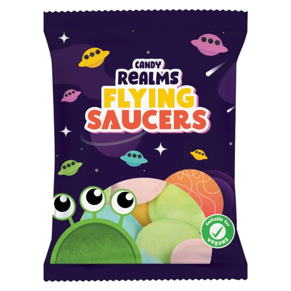 Candy Realms Flying Saucers – Fizzy Sherbet Sweets (Vegan)