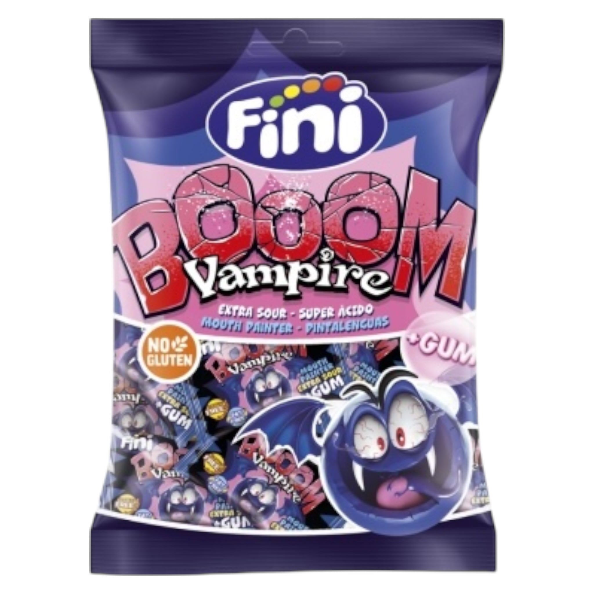 Fini Boom Vampire Bubble Gum – Extra Sour Chewy Sweets - 75g