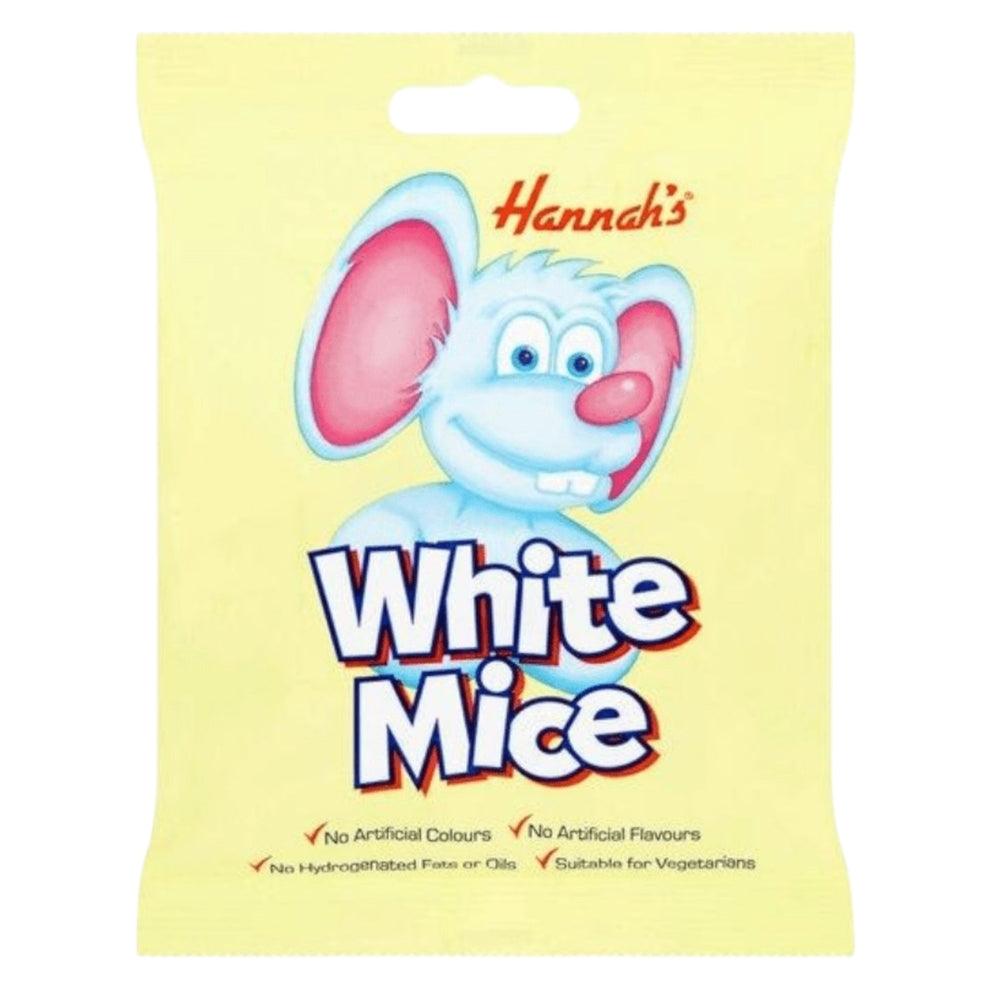 Hannah’s White Mice – Retro Chocolate Flavour Sweets - 140g