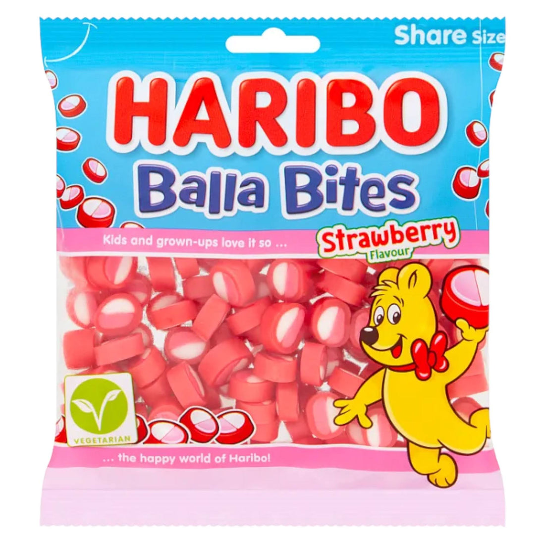 Haribo Balla Bites Strawberry - Fondant-Filled - 140g