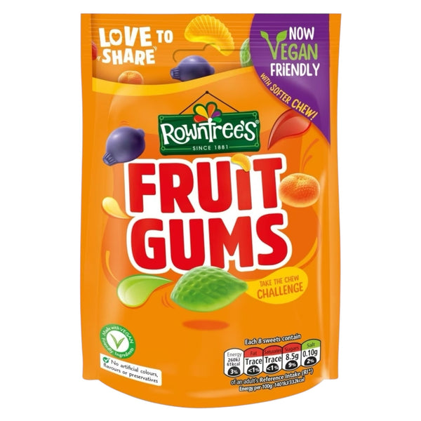 Rowntree’s Fruit Gums – Classic Hard Chewy Gummy Sweets 150g