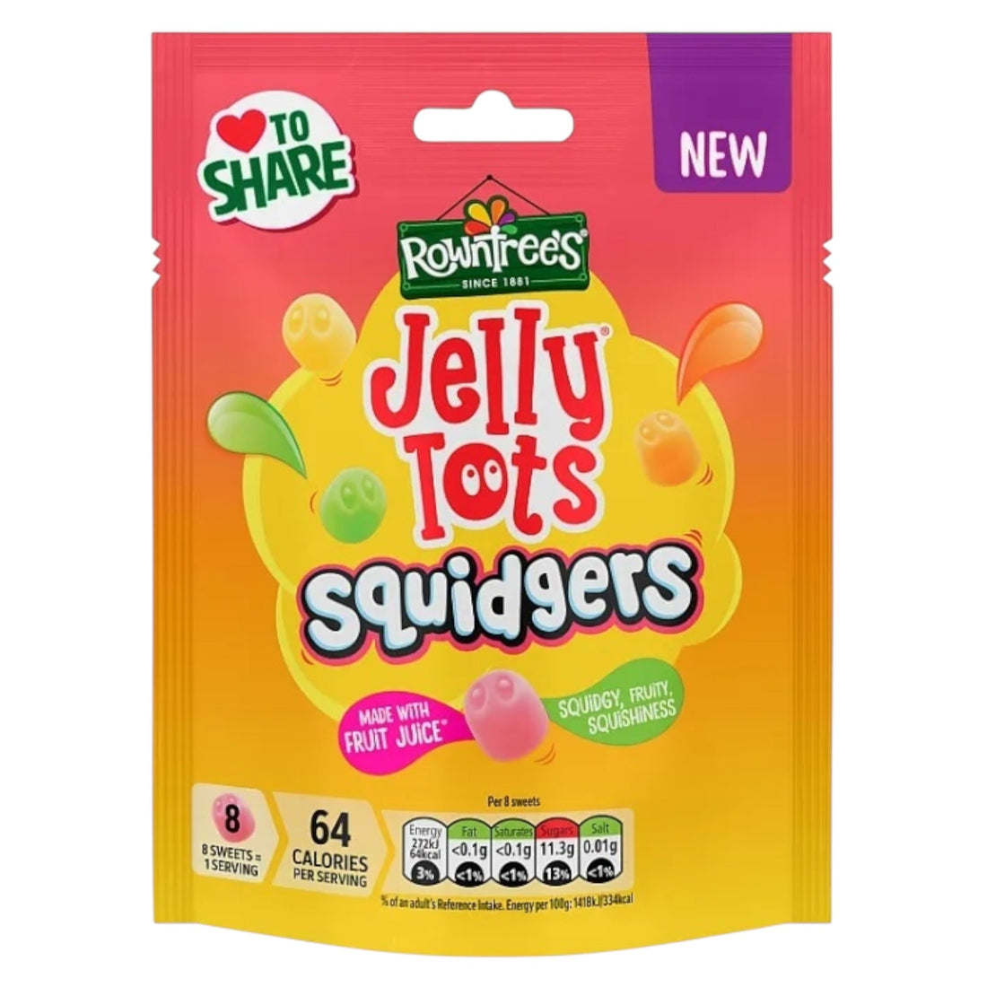 Rowntree’s Jelly Tots Squidgers – Soft Fruity Gummy Sweets