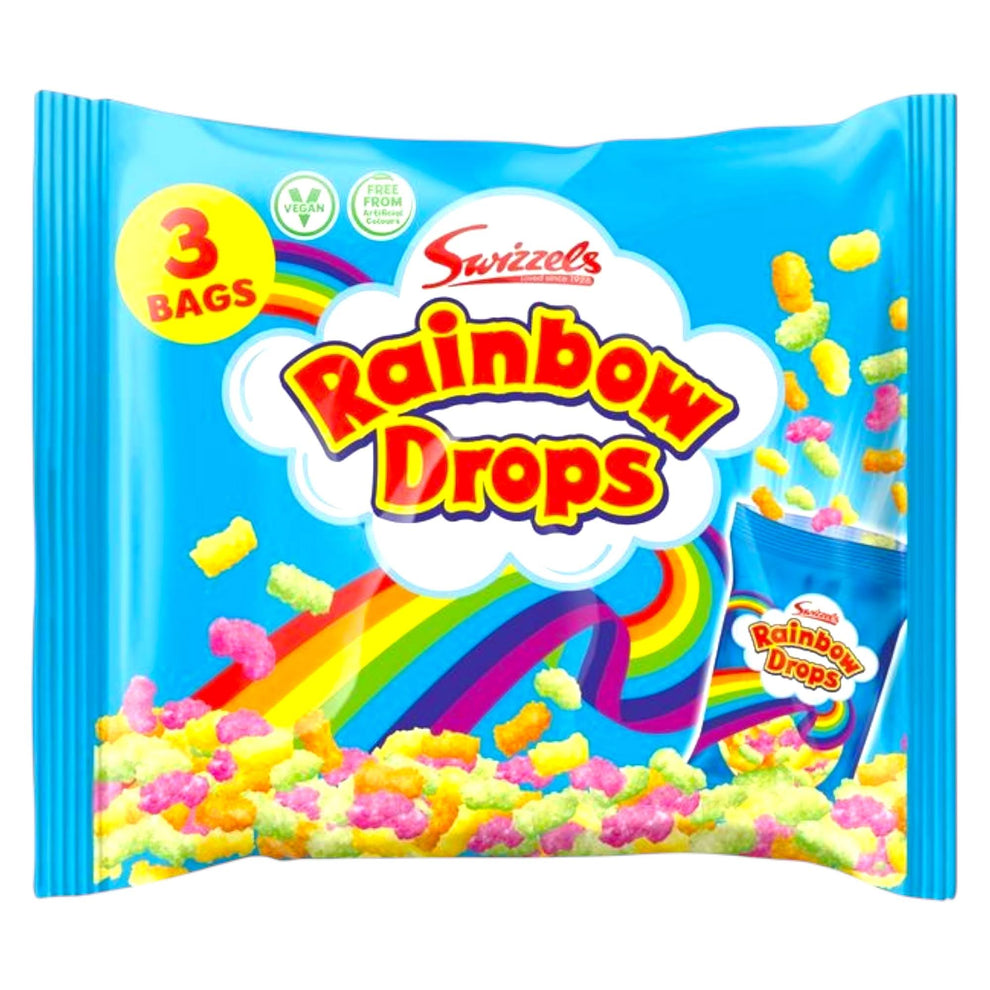 Swizzels Rainbow Drops Light & Crunchy Retro Sweets - 3 Pack
